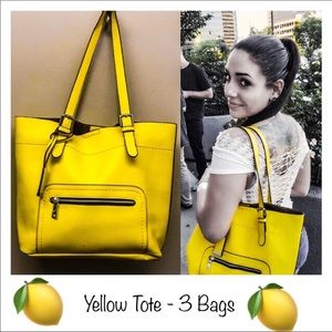 Moda | Bags | Large Lemon Yellow Tote | Poshmark